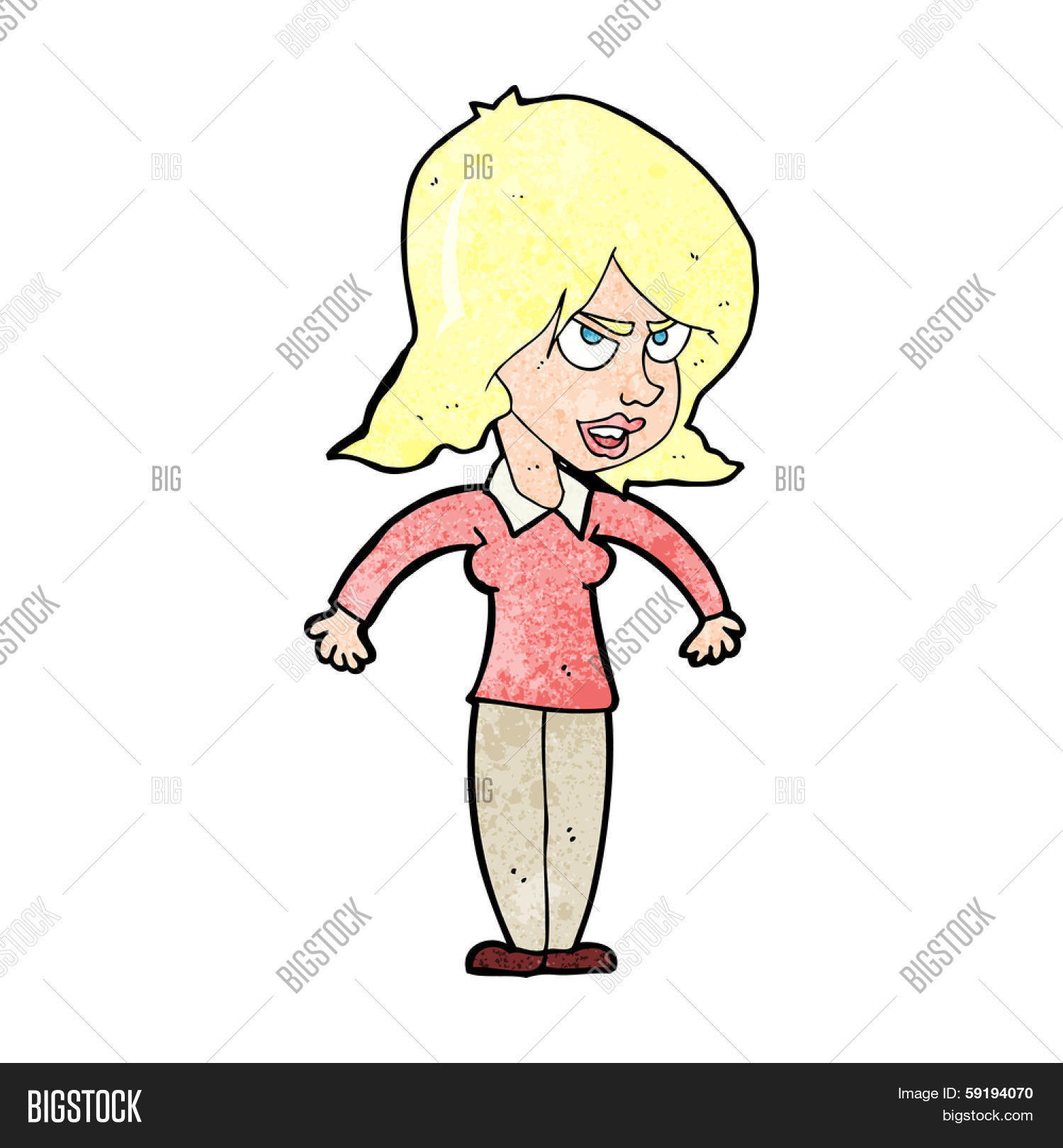 Cartoon Mean Woman Vector & Photo (Free Trial) | Bigstock