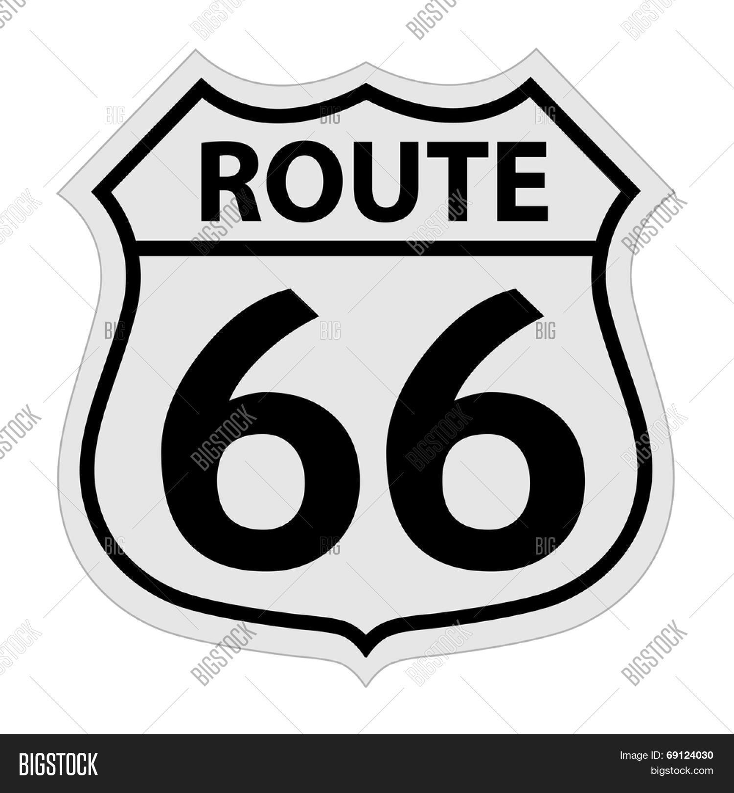 Route 66 Sign Vector Vector & Photo (Free Trial) | Bigstock