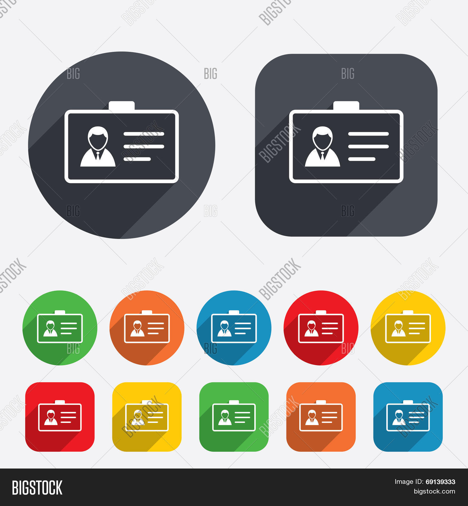 ID Card Sign Icon. Vector & Photo (Free Trial) | Bigstock