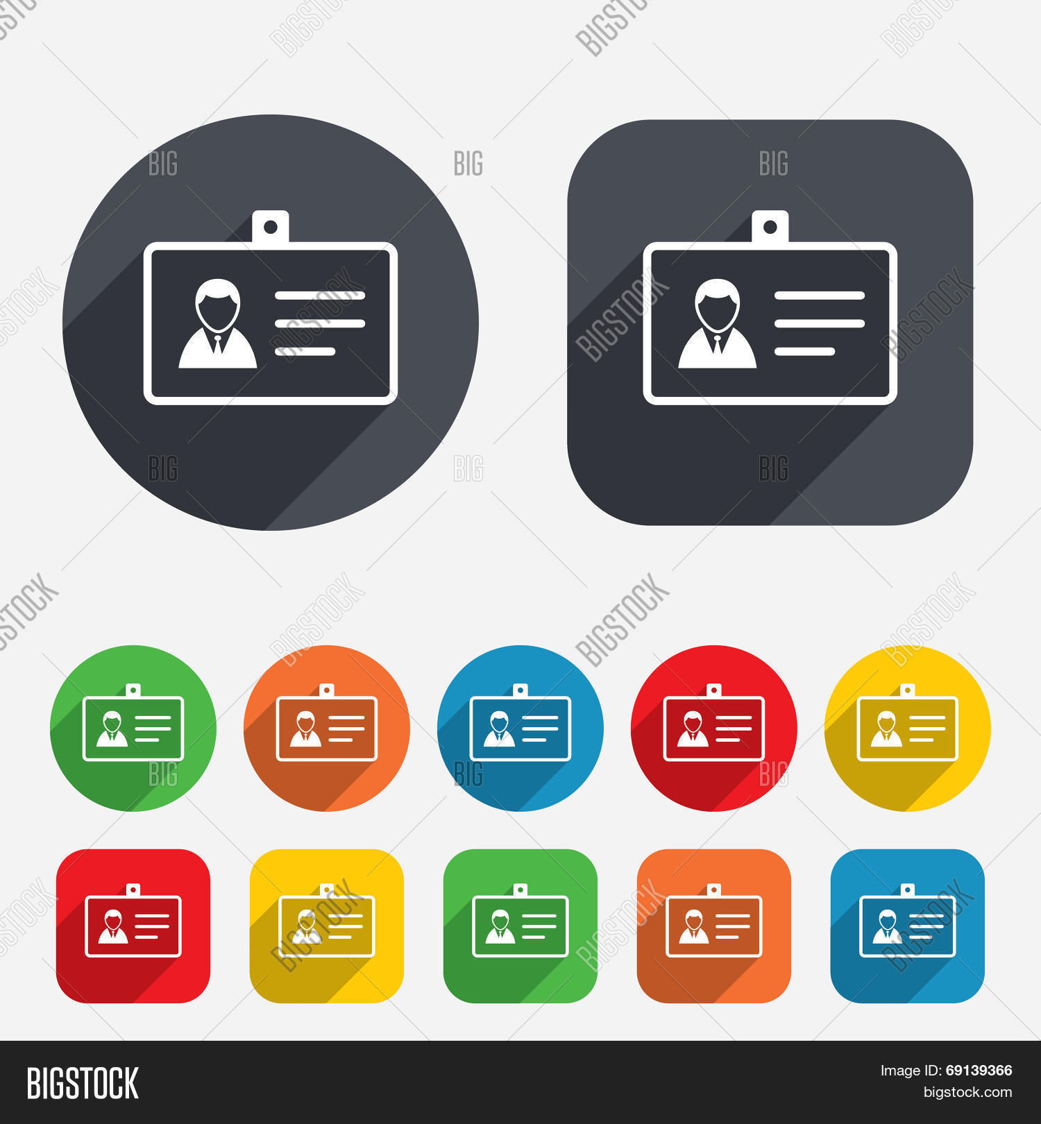 ID Card Sign Icon. Vector & Photo (Free Trial) | Bigstock
