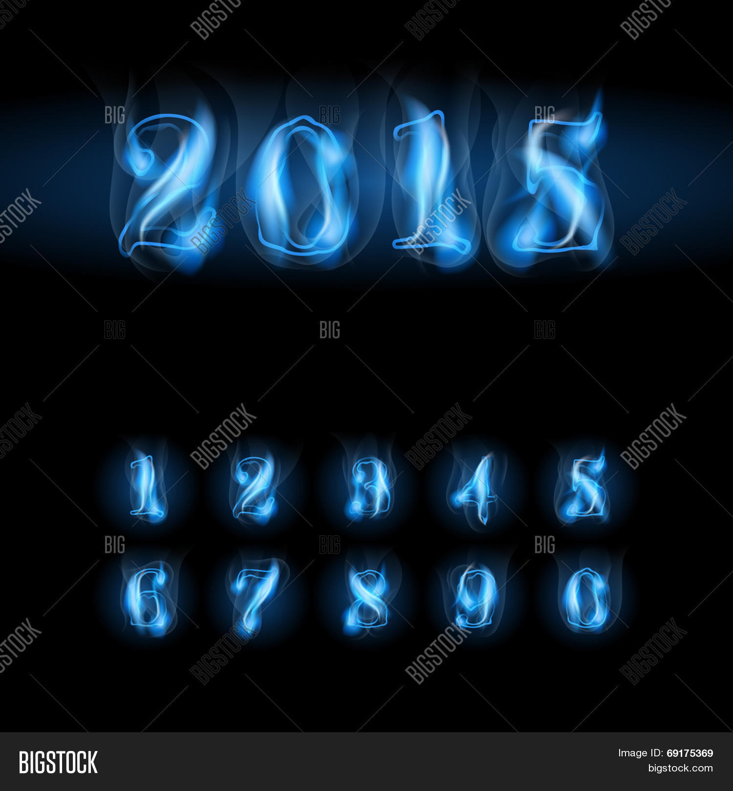 Set Blue Fire Arabic Vector & Photo (Free Trial) | Bigstock