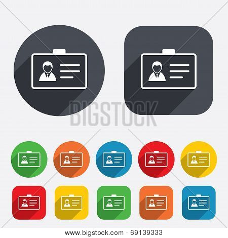 ID Card Sign Icon. Vector & Photo (Free Trial) | Bigstock