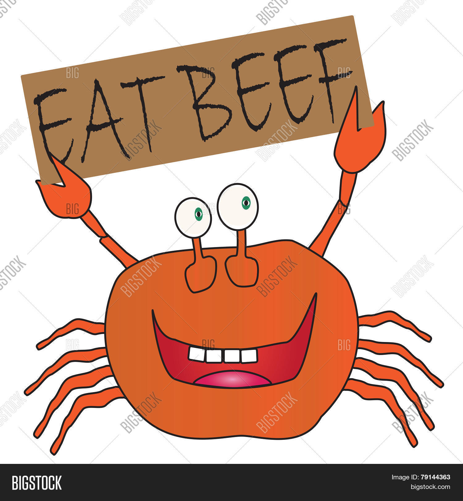 Cartoon Crab Holding Vector & Photo (Free Trial) | Bigstock