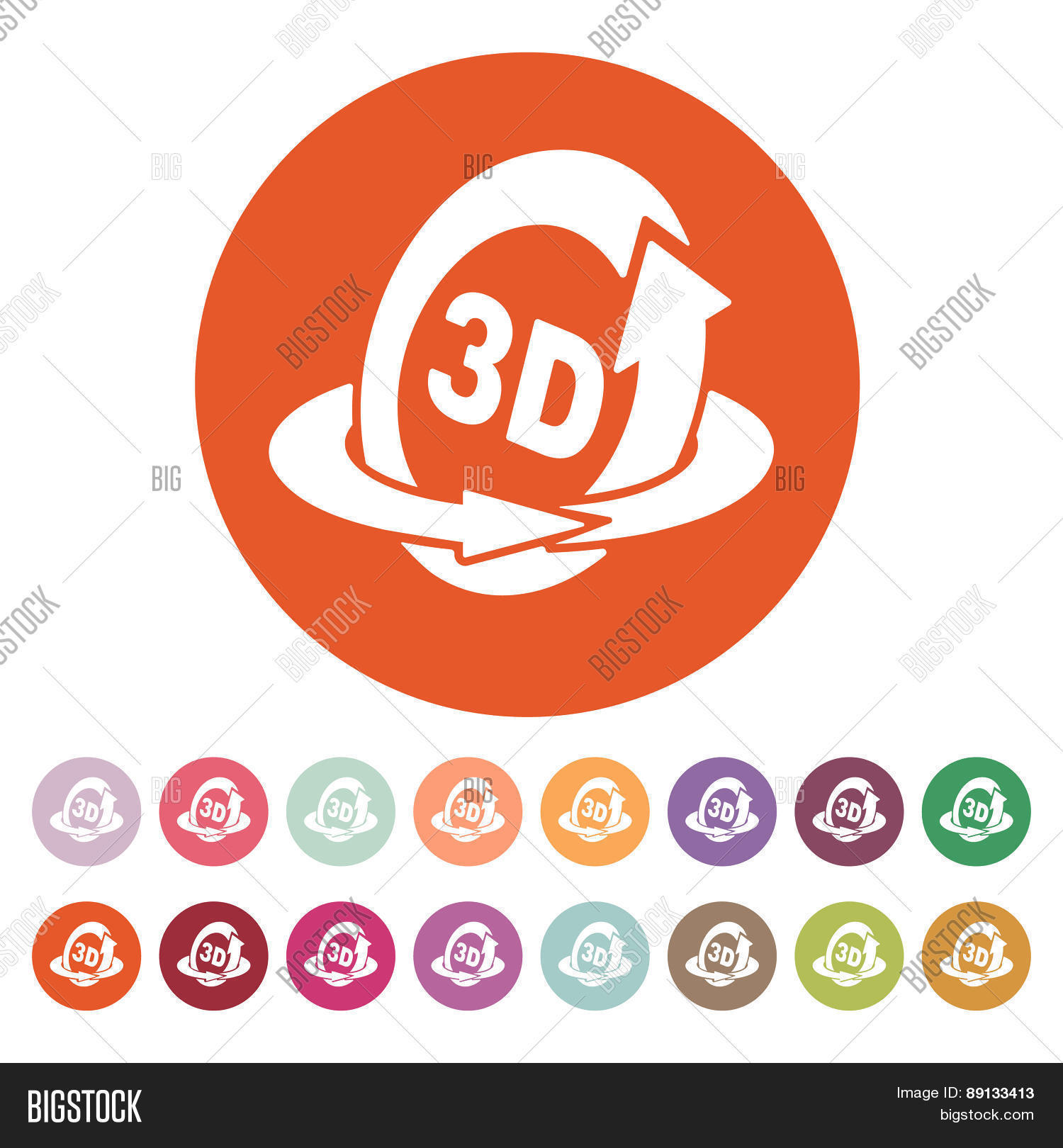 3D Icon. Rotation Vector & Photo (Free Trial) | Bigstock