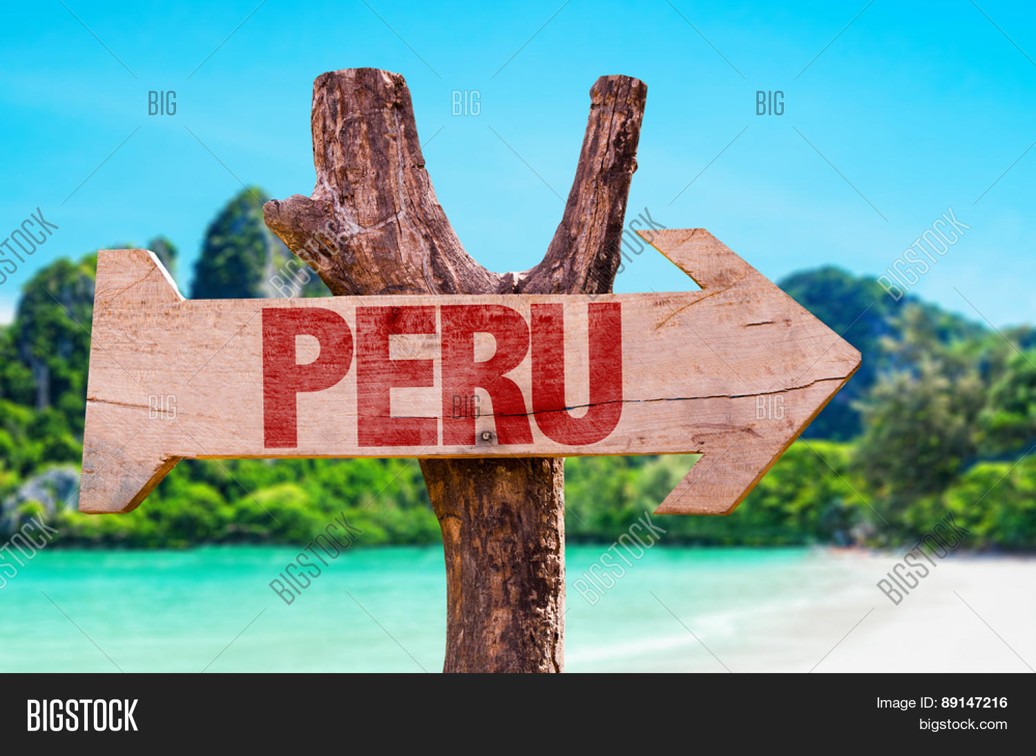 Peru Wooden Sign Beach Image & Photo (Free Trial) | Bigstock