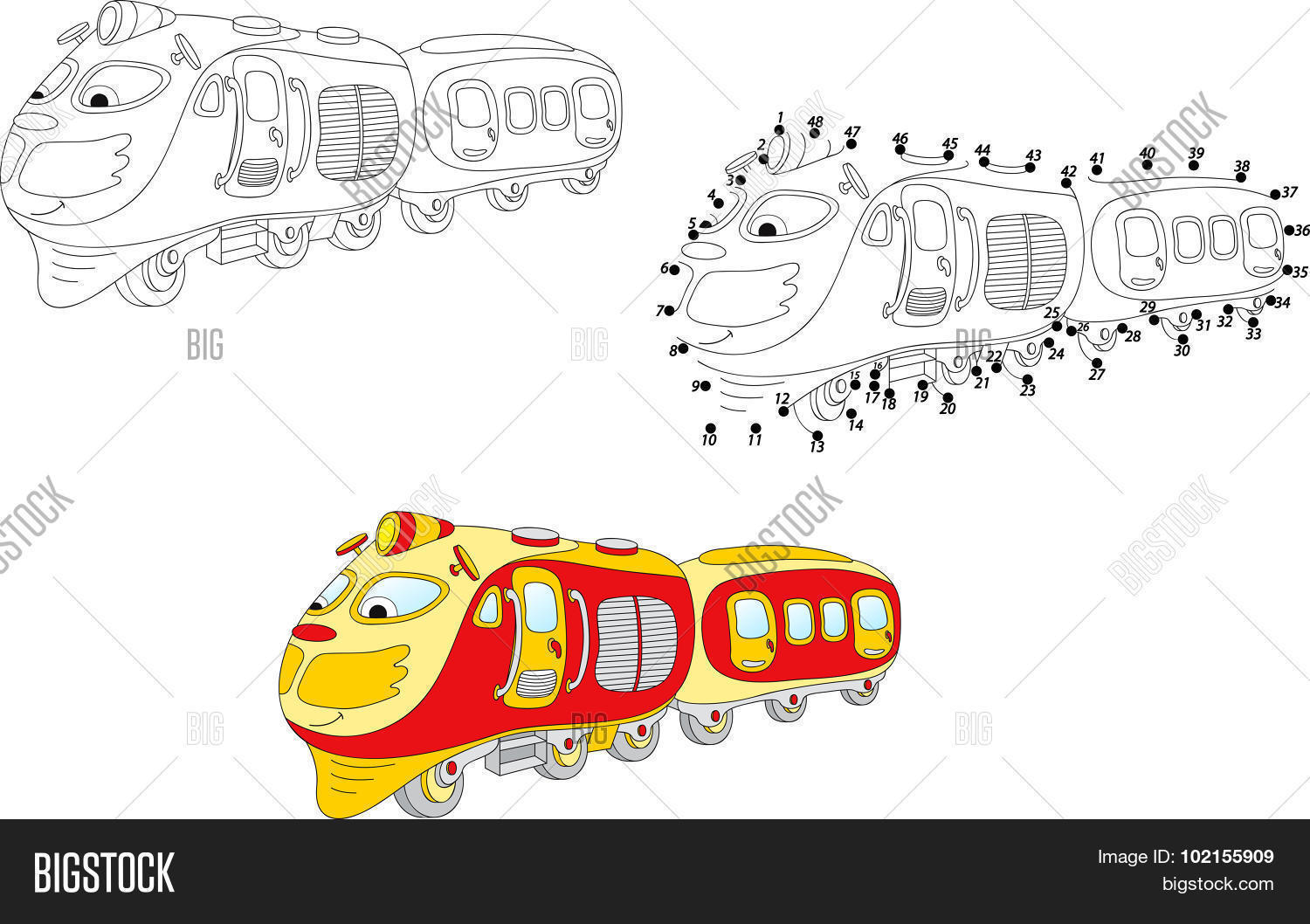 Cartoon Train. Vector Vector & Photo (Free Trial) | Bigstock