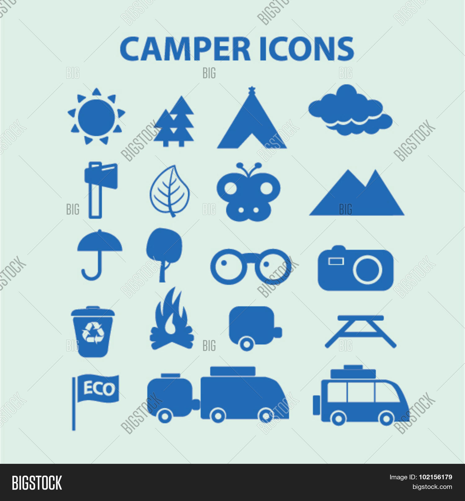 Camper Icons Vector & Photo (Free Trial) | Bigstock