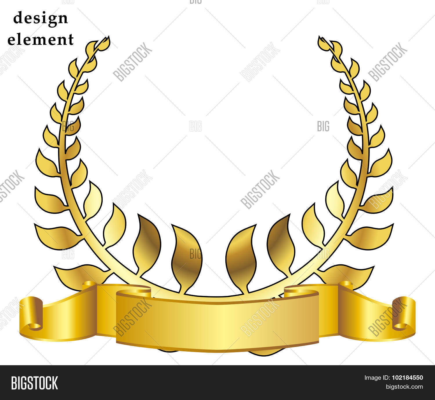 Gold Laurel Wreath On Vector & Photo (Free Trial) | Bigstock