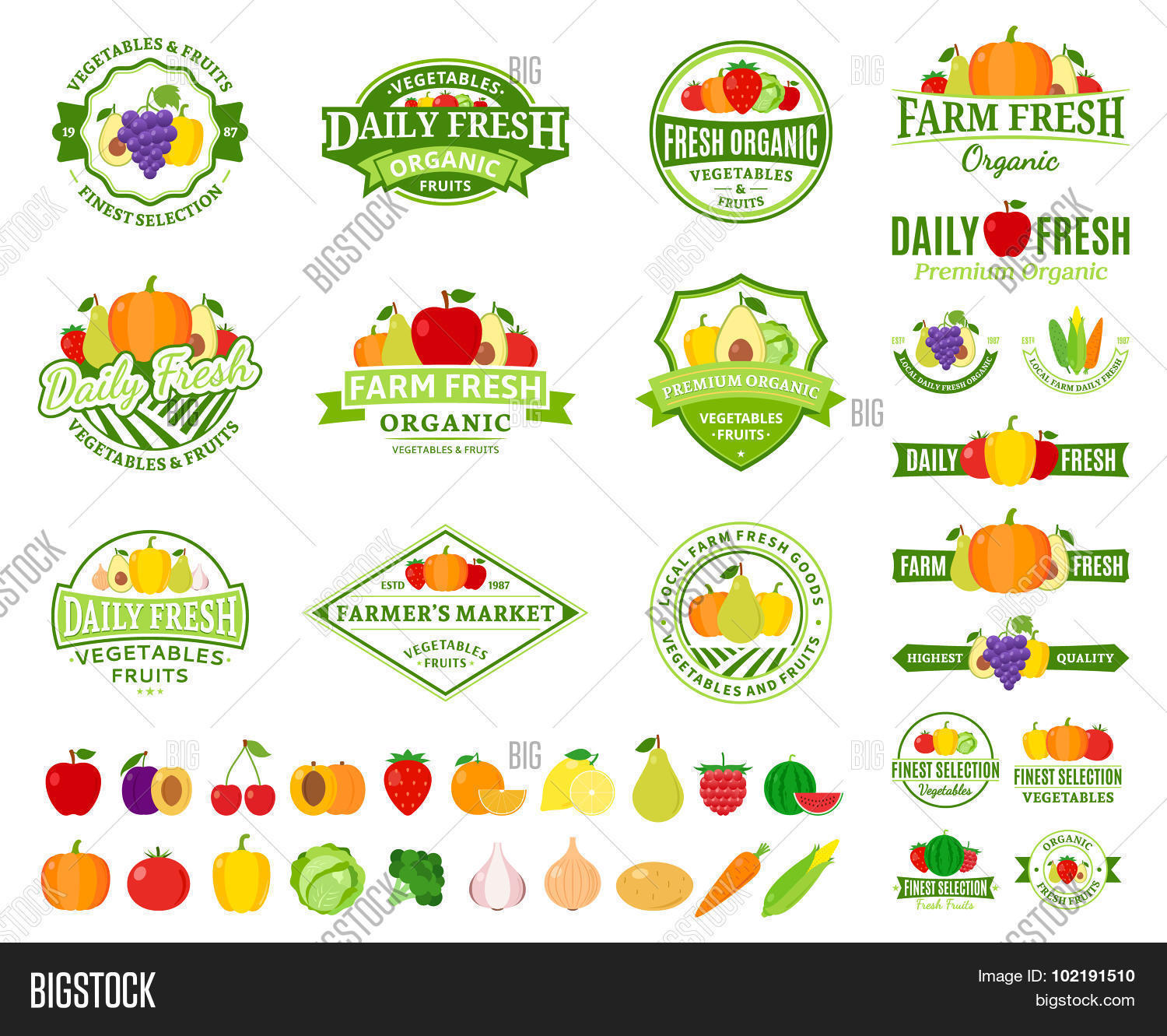Fruits Vegetables Vector & Photo (Free Trial) | Bigstock