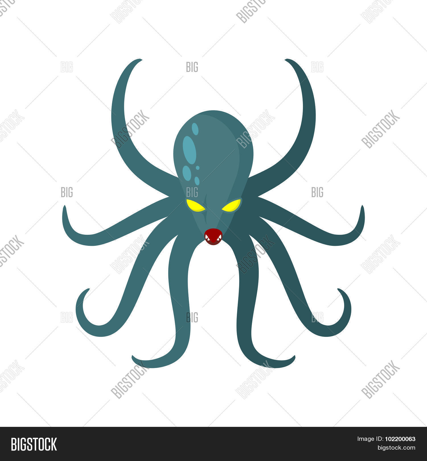 Vector y foto Angry Octopus. (prueba gratis) | Bigstock