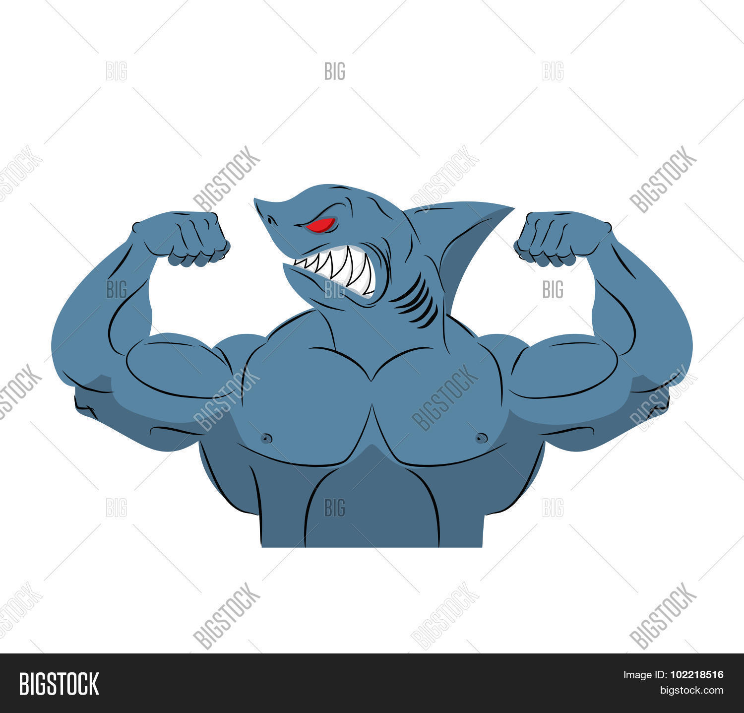 Strong Shark Athlete Vector & Photo (Free Trial) | Bigstock