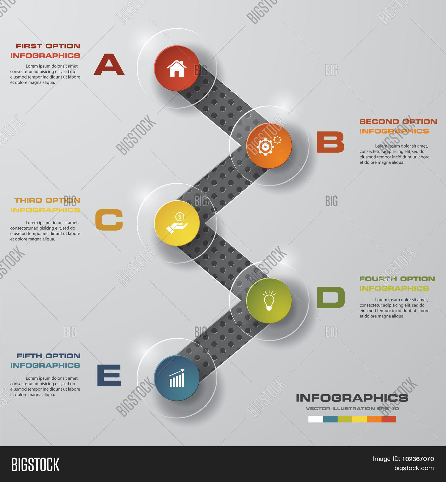 5 Steps Progress/ Vector & Photo (Free Trial) | Bigstock