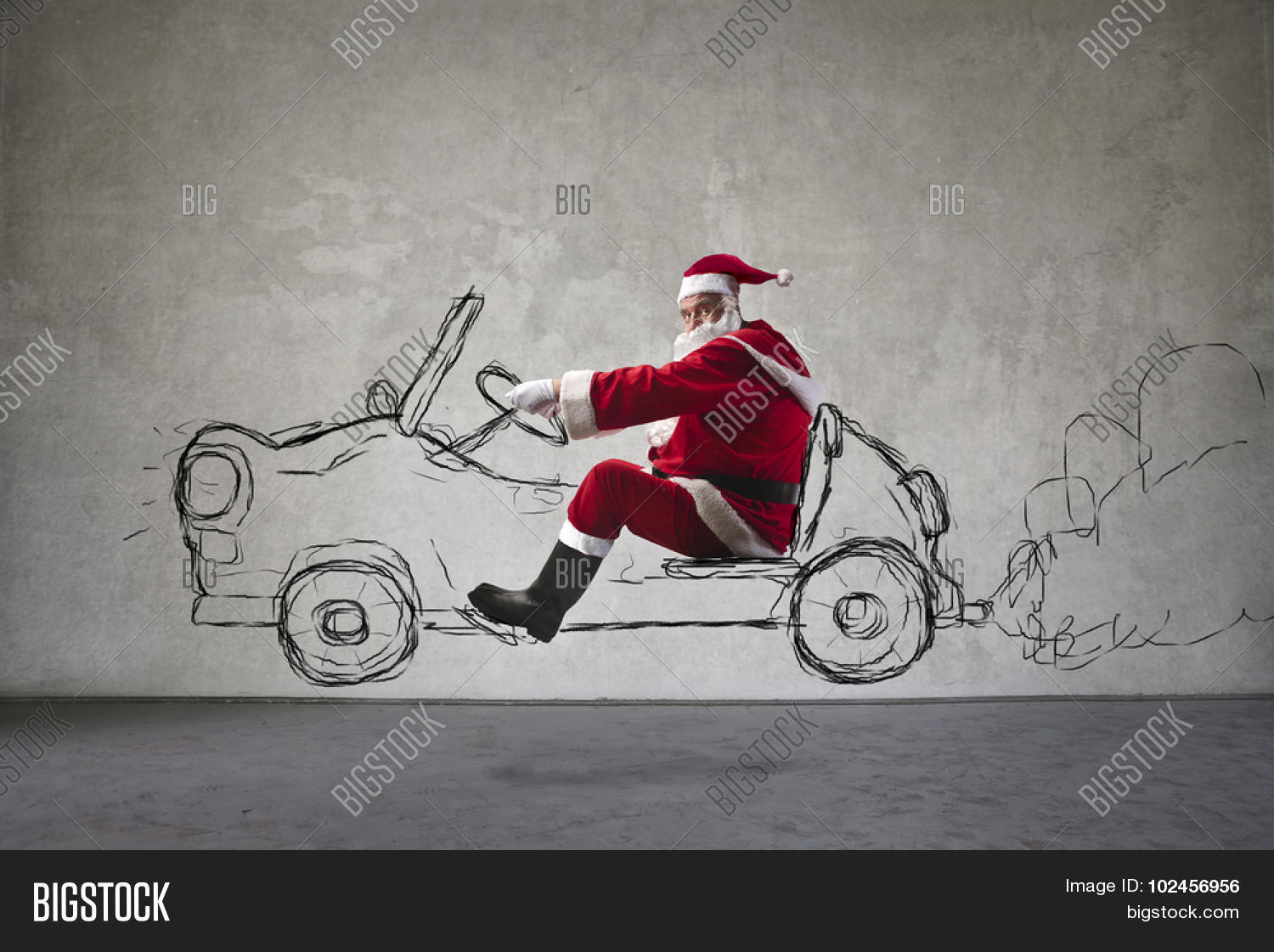 Santa Claus Driving Image & Photo (Free Trial) | Bigstock