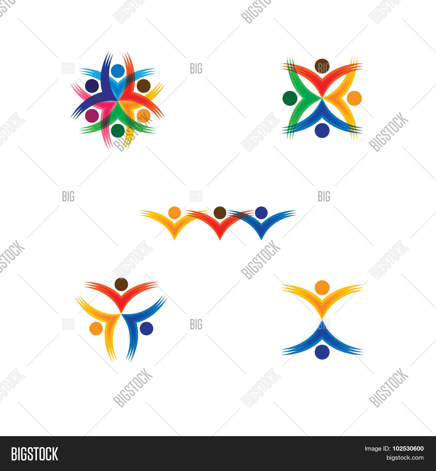 Set Colorful People Vector & Photo (Free Trial) | Bigstock