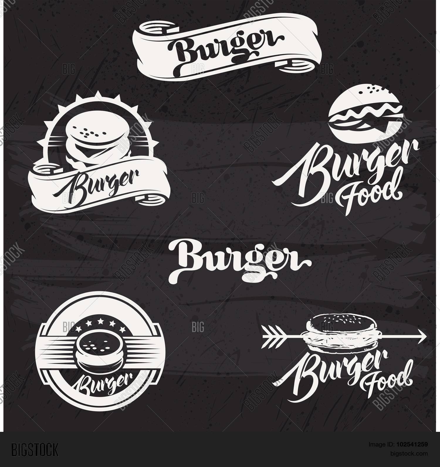 Burgers Logo Set Vector & Photo (Free Trial) | Bigstock