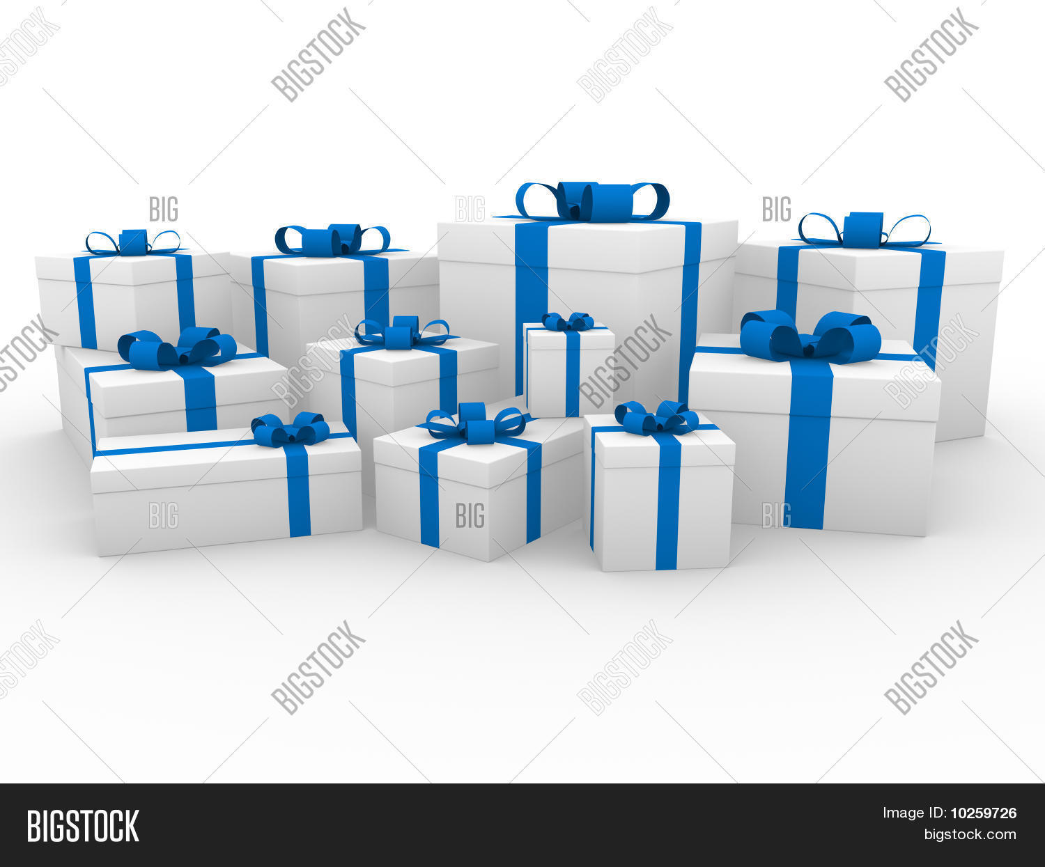 3d Blue White Gift Box Image & Photo (Free Trial) | Bigstock