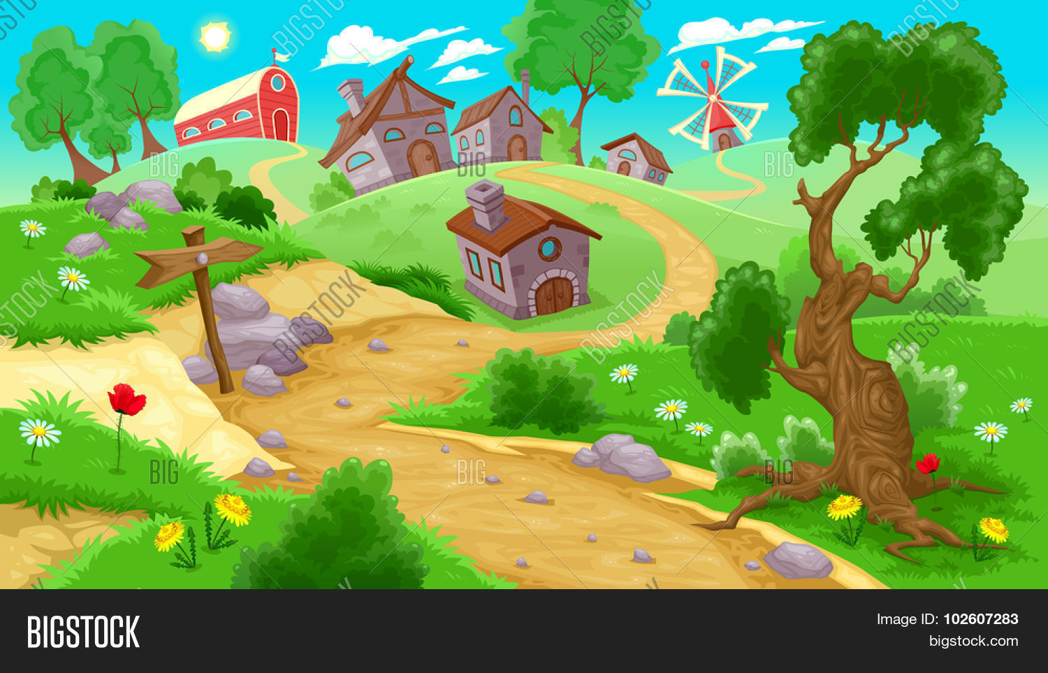 View On Countryside. Vector & Photo (Free Trial) | Bigstock