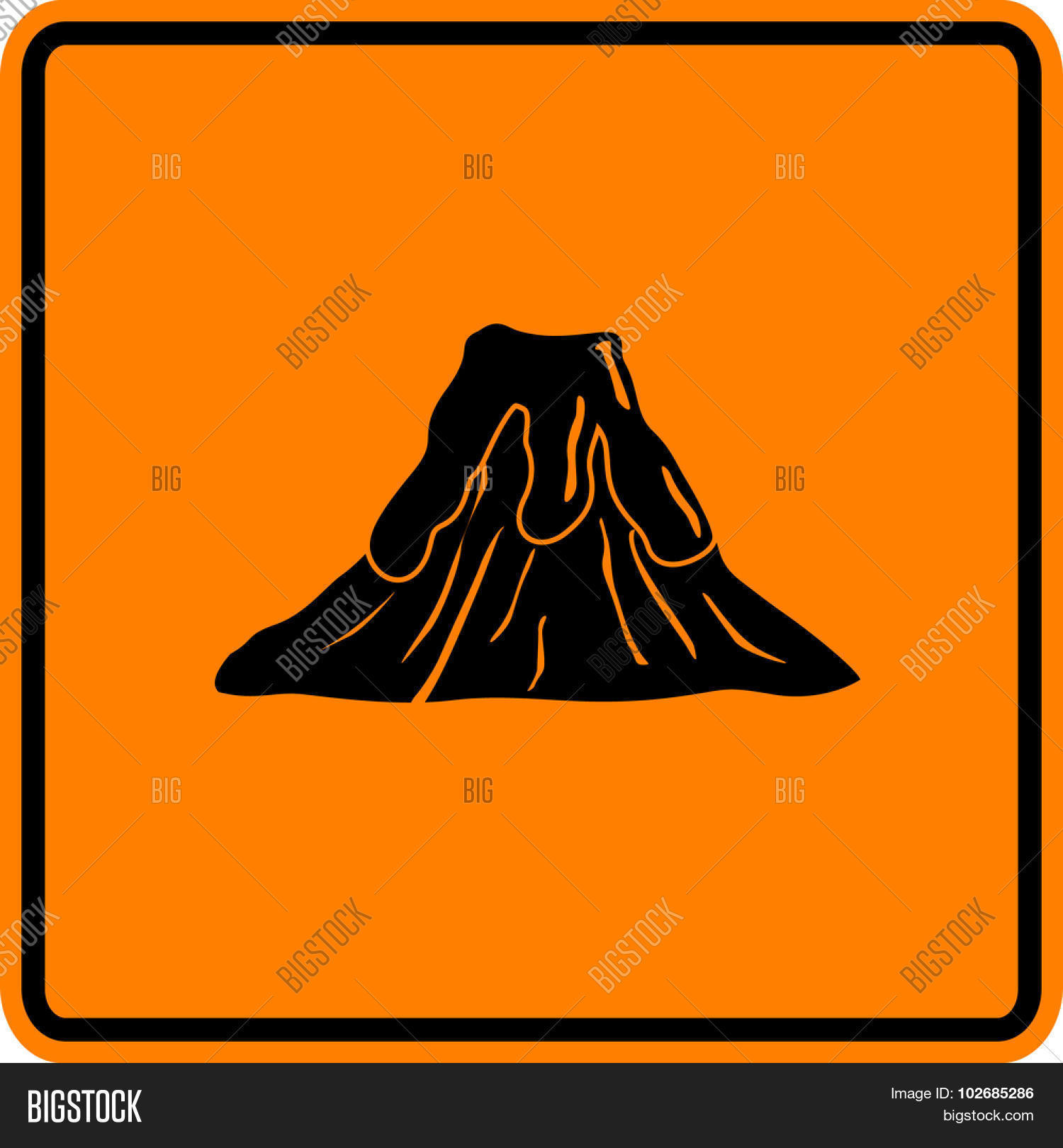 Volcano Sign Vector & Photo (Free Trial) | Bigstock
