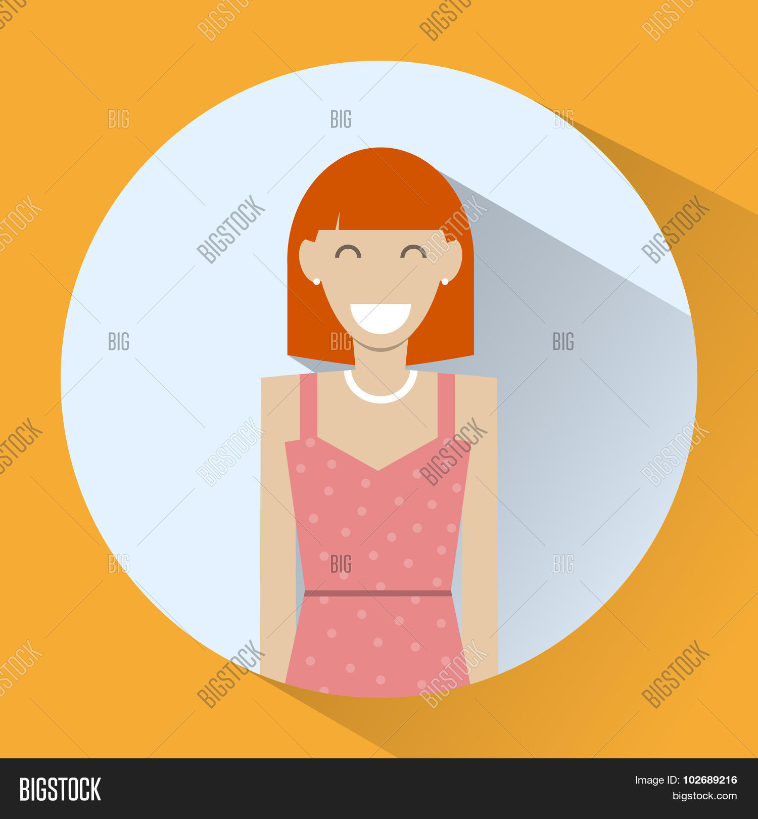 Smiling Ginger Woman Vector & Photo (Free Trial) | Bigstock
