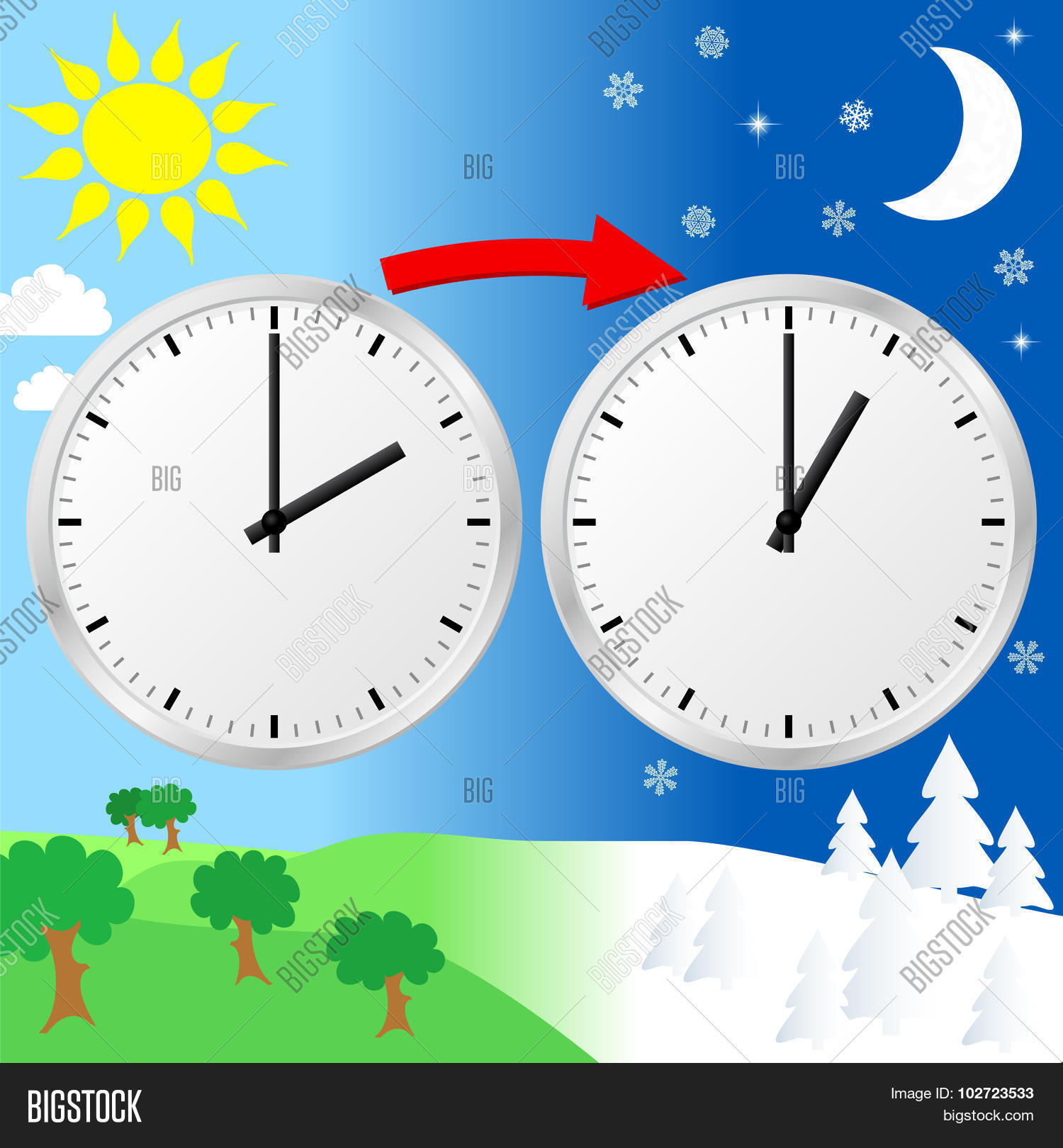 Time Change Standard Vector & Photo (Free Trial) | Bigstock