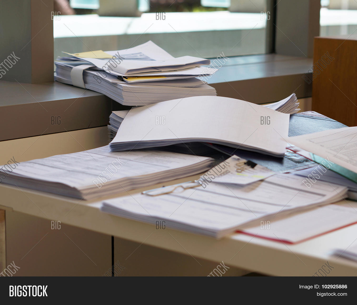 Pile Document On Desk Image & Photo (Free Trial) | Bigstock