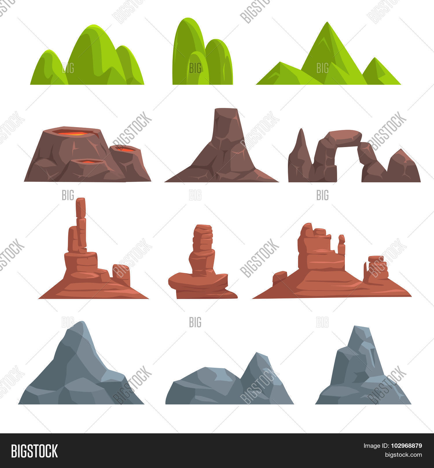 Cartoon Hills Vector & Photo (Free Trial) | Bigstock