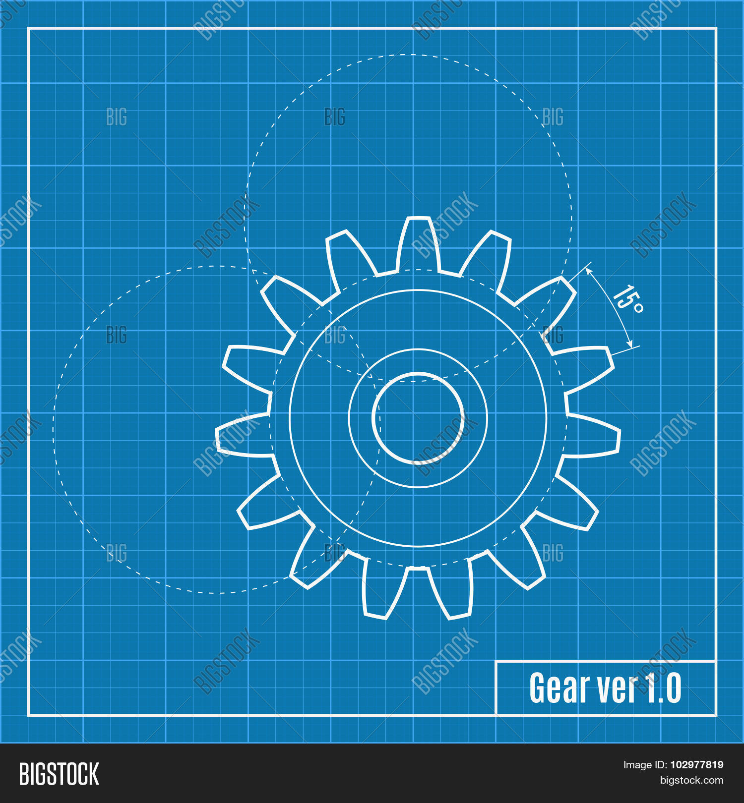 Blueprint Gear. Vector & Photo (Free Trial) | Bigstock