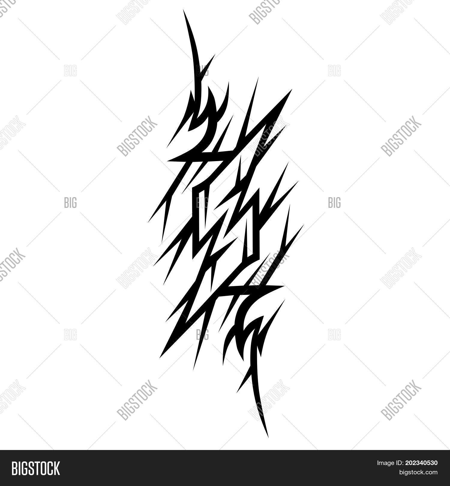 Tribal Lightning Bolt Vector
