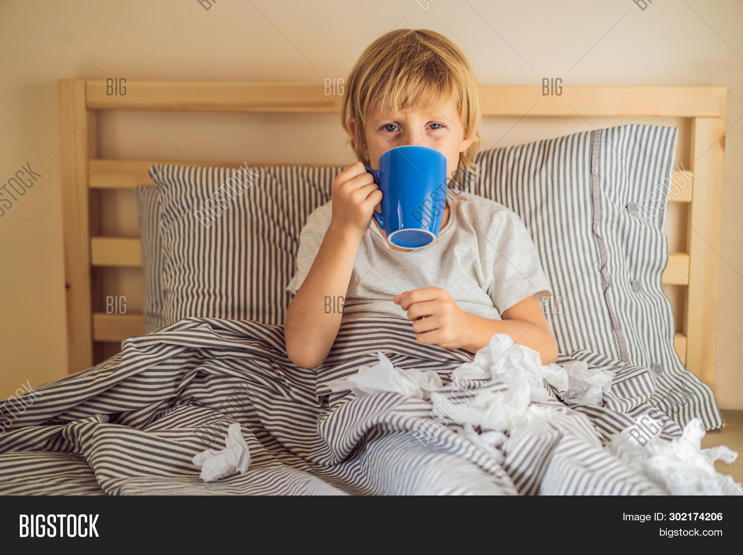 Sick Boy Drinking Tea Image & Photo (Free Trial) | Bigstock