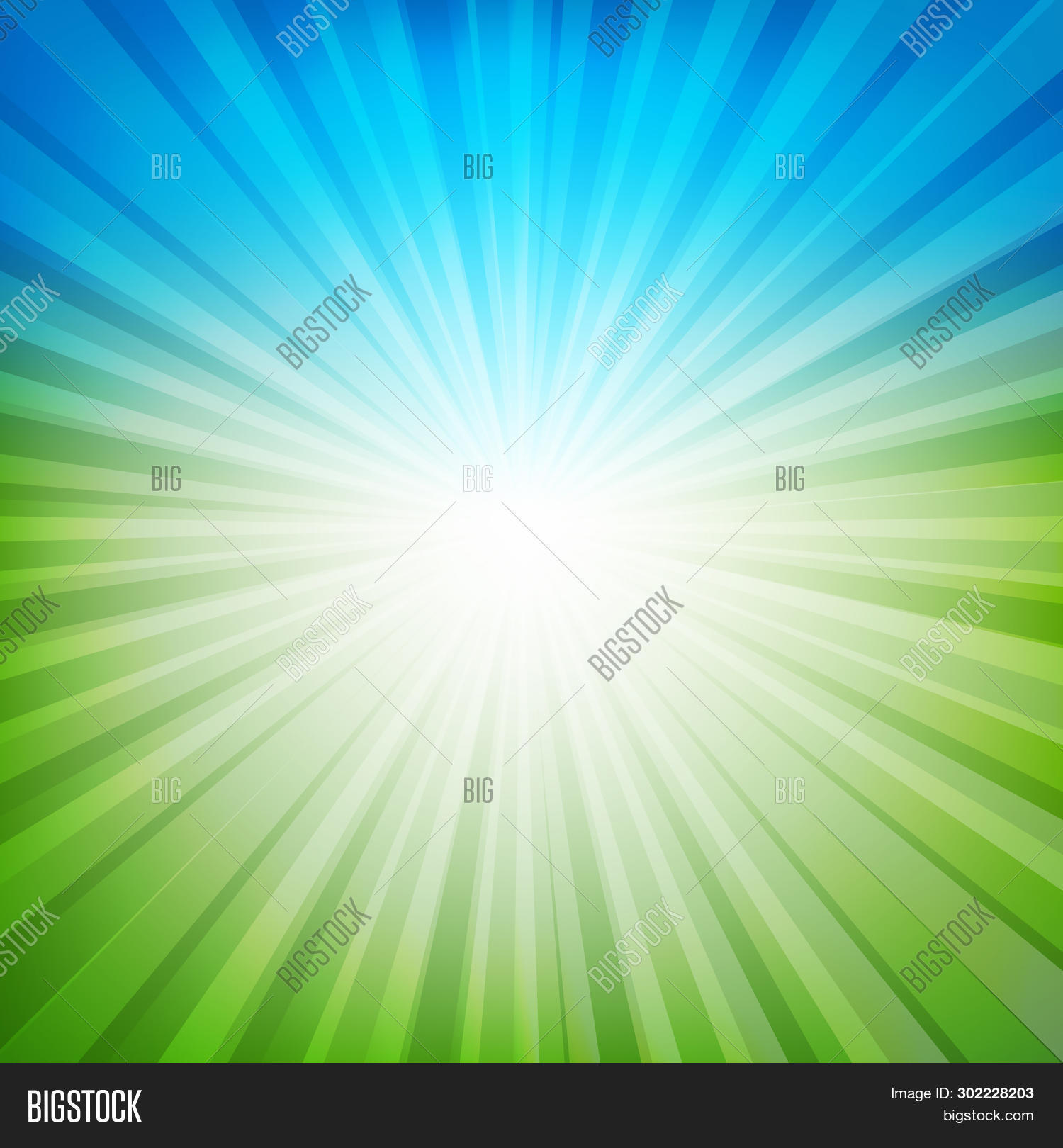 Blue Green Sunburst Image & Photo (Free Trial) | Bigstock