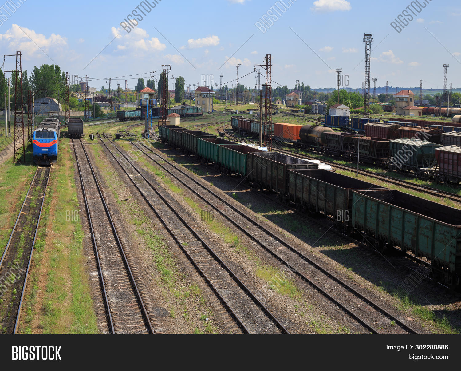 Freight Trains On City Image & Photo (Free Trial) | Bigstock