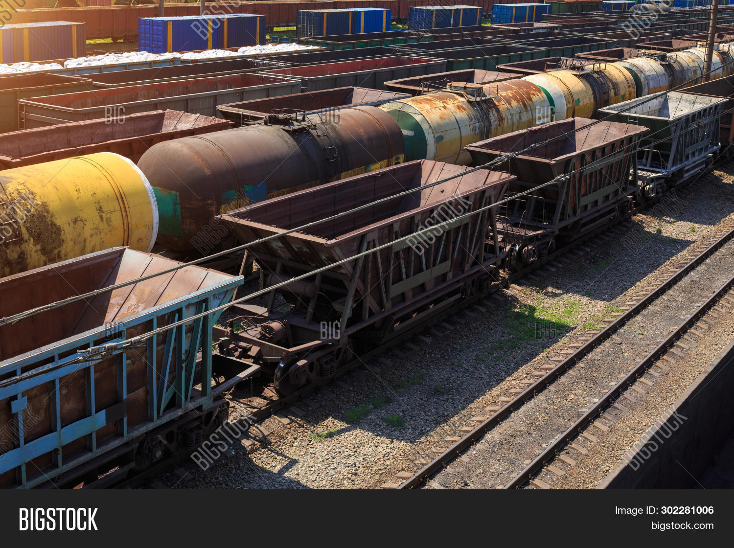 Freight Trains On City Image & Photo (Free Trial) | Bigstock