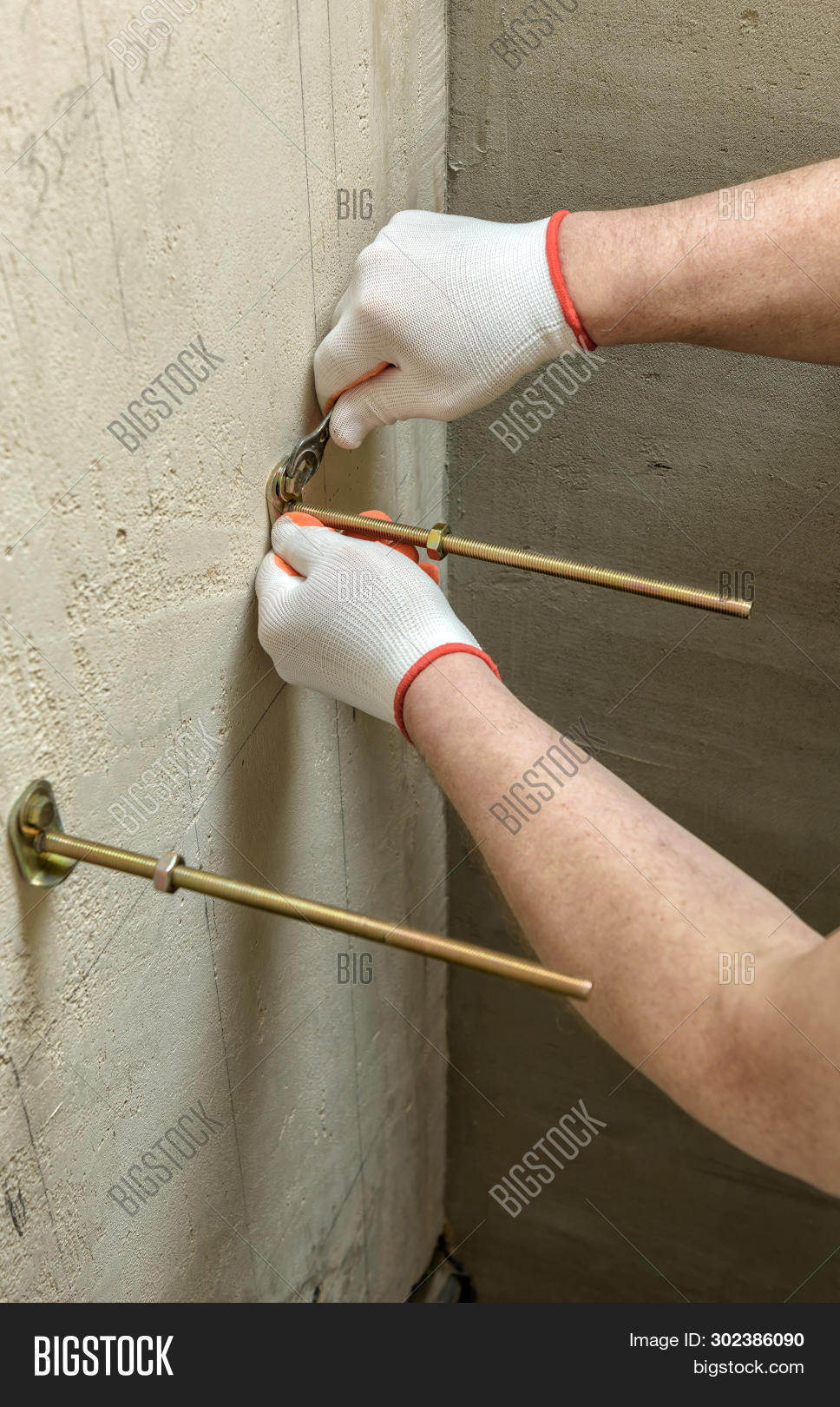 Worker Fixing Wall Image & Photo (Free Trial) | Bigstock