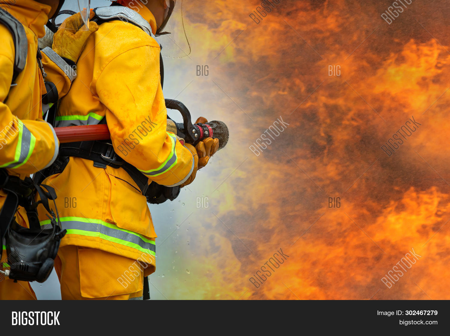 Firefighters Spraying Image & Photo (Free Trial) | Bigstock