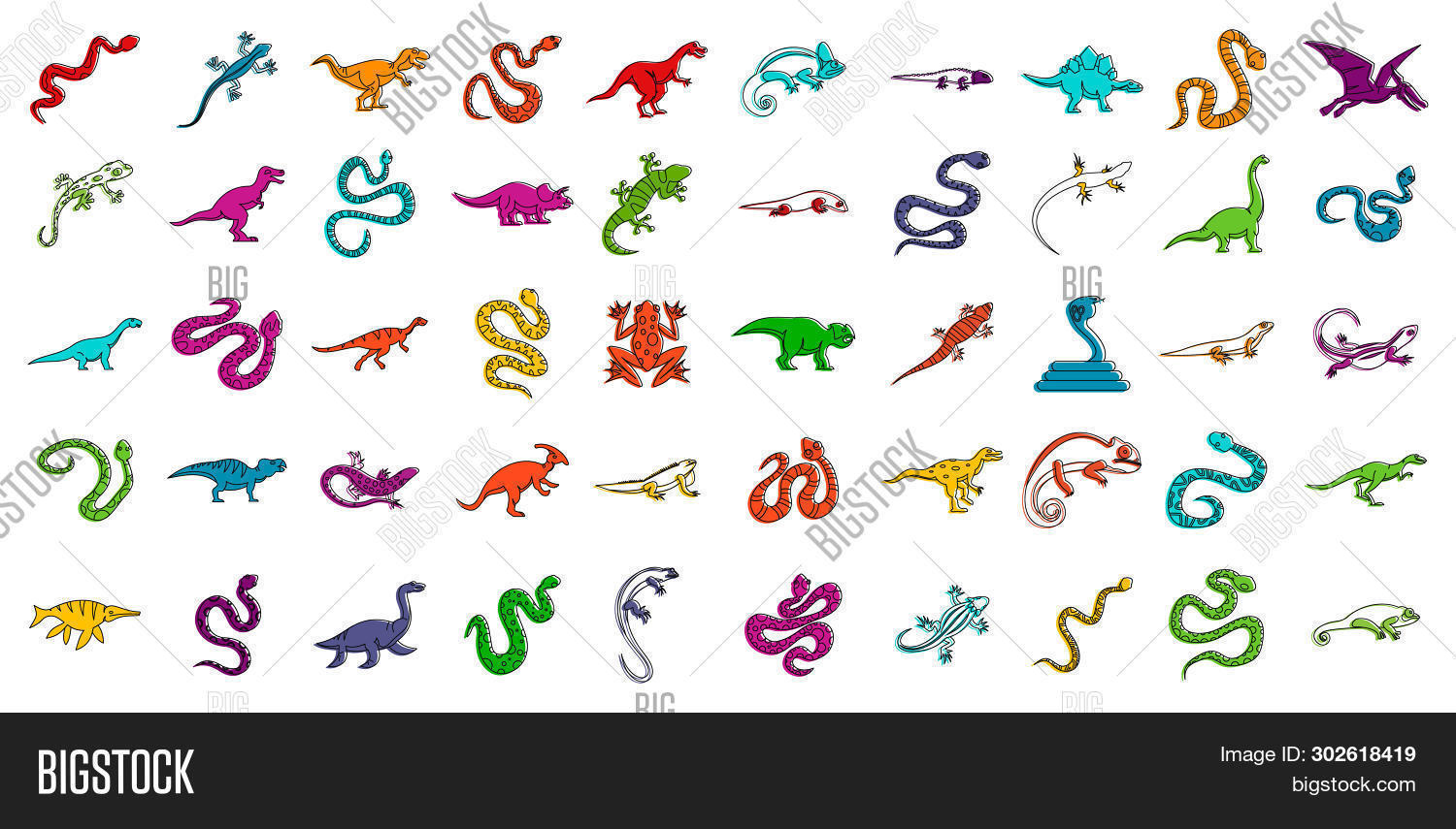 Reptile Icon Set. Image & Photo (Free Trial) | Bigstock