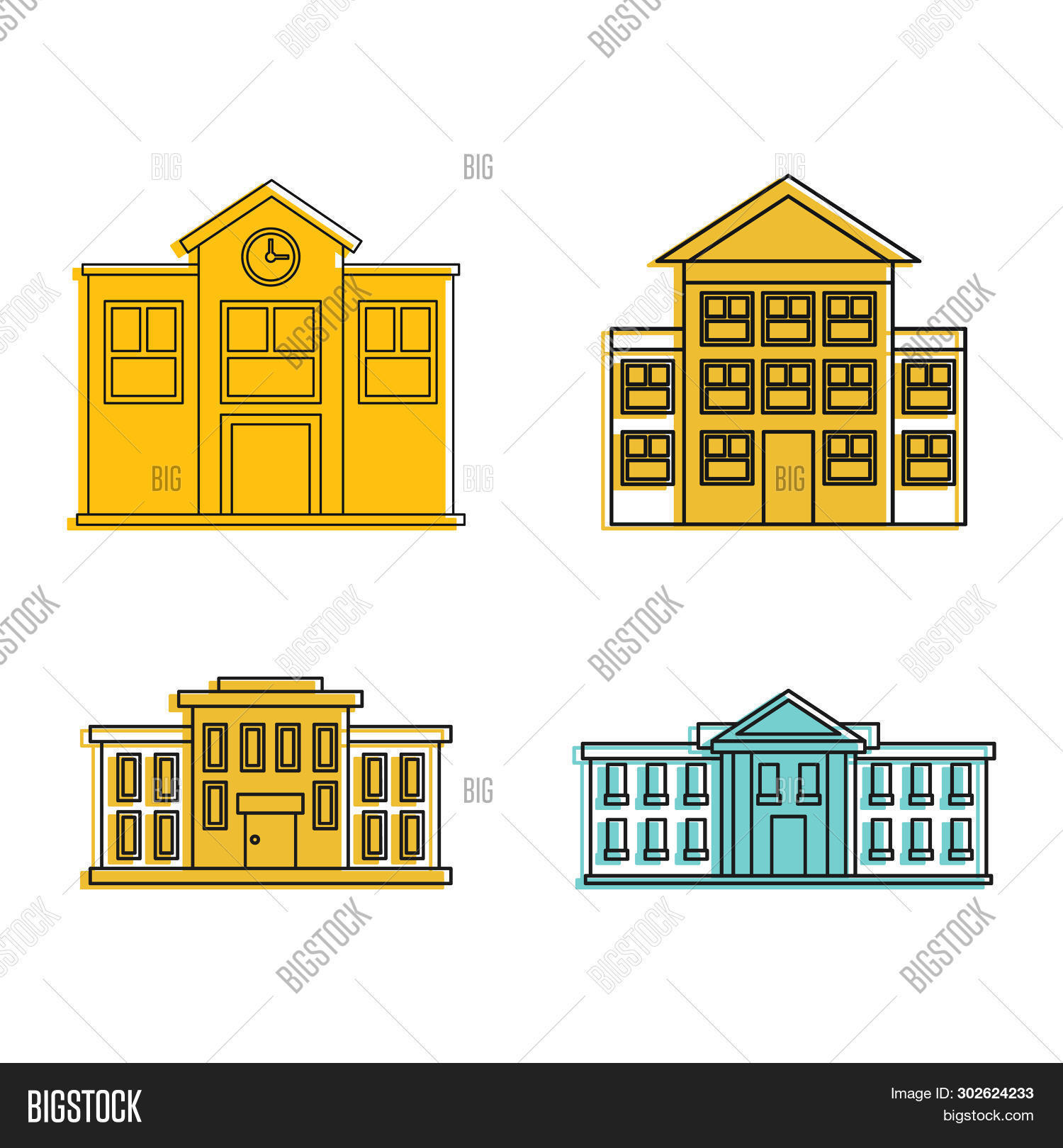 School Icon Set. Color Image & Photo (Free Trial) | Bigstock