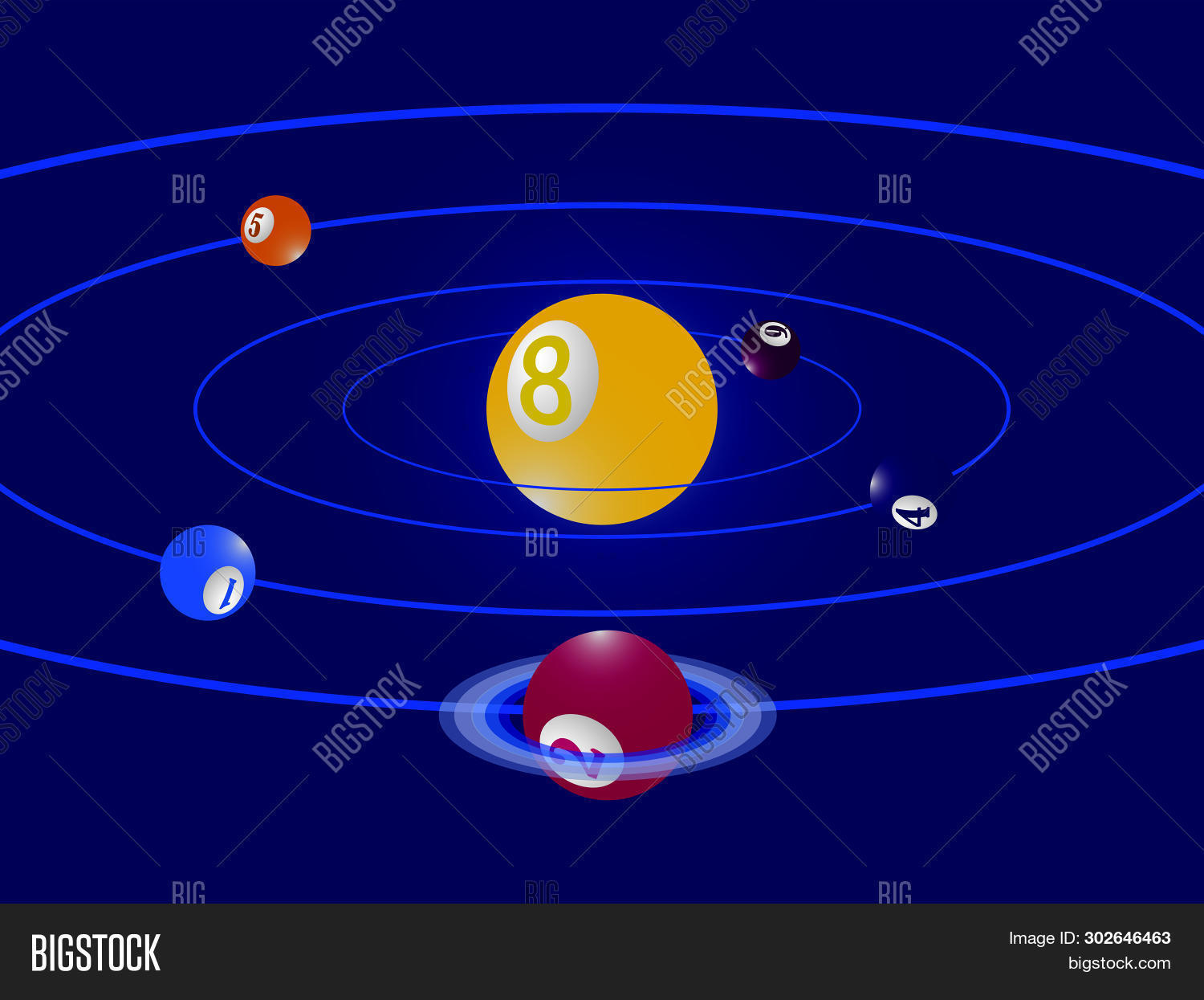 Billiard Balls Planet Vector & Photo (Free Trial) | Bigstock