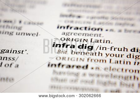 Word Phrase Infra Dig Image & Photo (Free Trial) | Bigstock