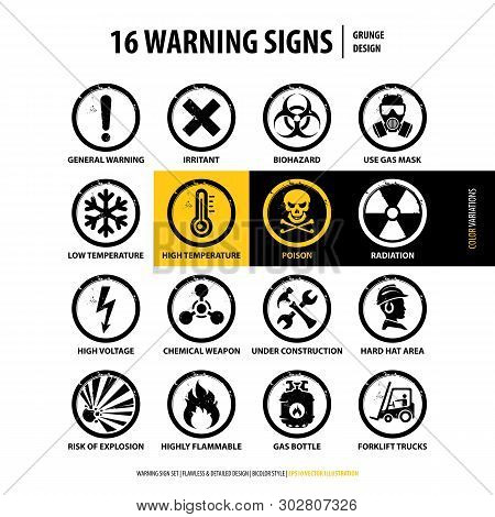 Vector Set Warning Vector & Photo (Free Trial) | Bigstock