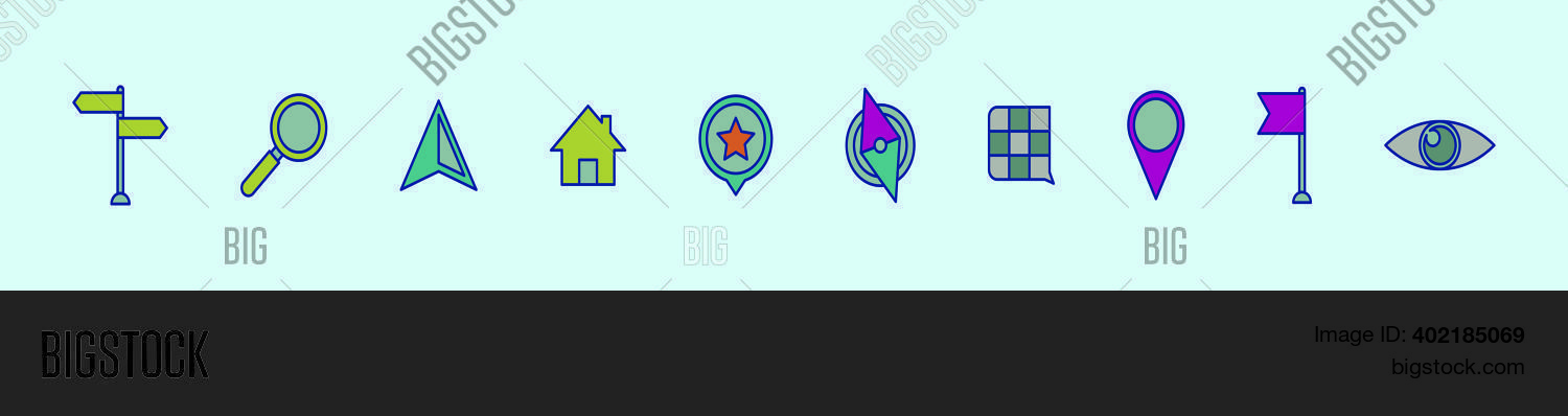 Set Map Elements Vector & Photo (Free Trial) | Bigstock