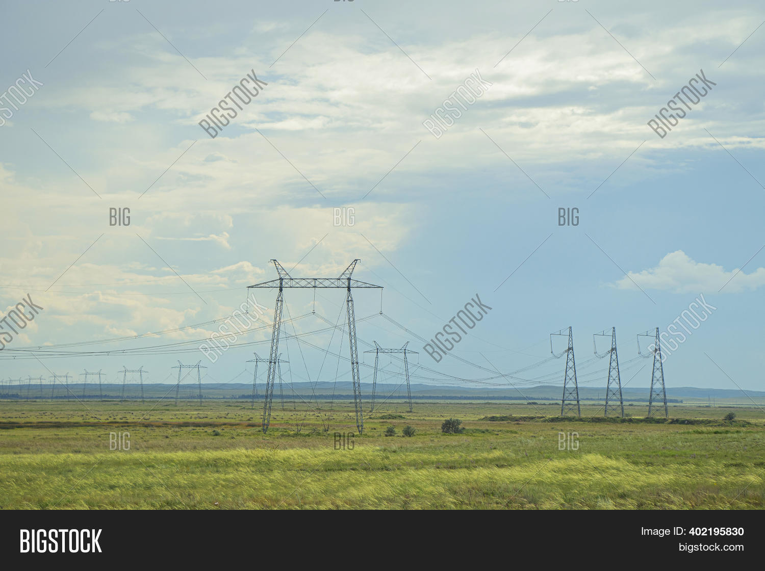 Many Power Lines Field Image & Photo (Free Trial) | Bigstock