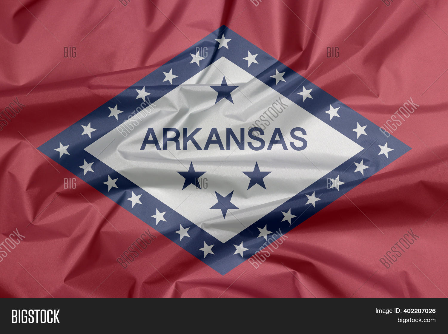 Fabric Flag Arkansas. Image & Photo (Free Trial) | Bigstock