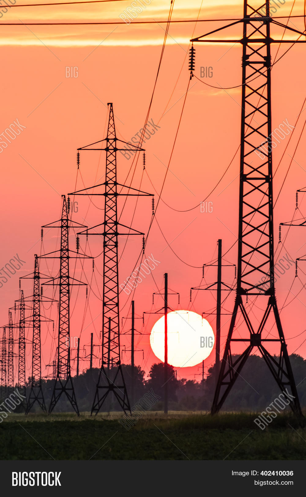 Silhouette Power Lines Image & Photo (Free Trial) | Bigstock