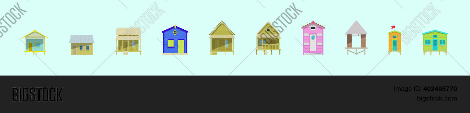 Set Shack Cartoon Vector & Photo (Free Trial) | Bigstock