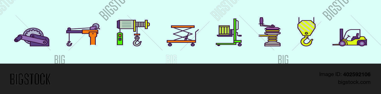 Set Winch Cartoon Vector & Photo (Free Trial) | Bigstock