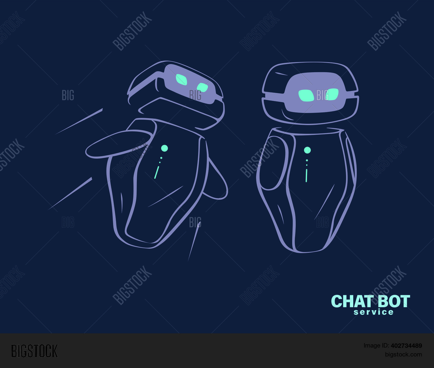 Two Chat Bot Flying Vector & Photo (Free Trial) | Bigstock