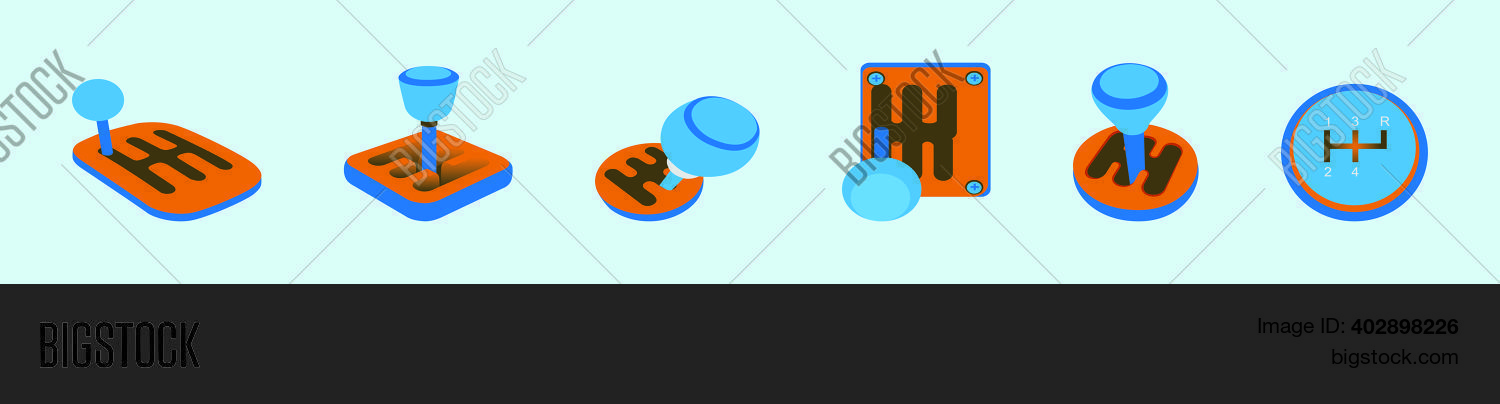 Set Gear Shift Knobs Vector & Photo (Free Trial) | Bigstock