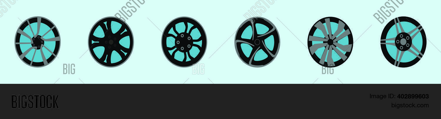 Set Alloy Wheels Vector & Photo (Free Trial) | Bigstock
