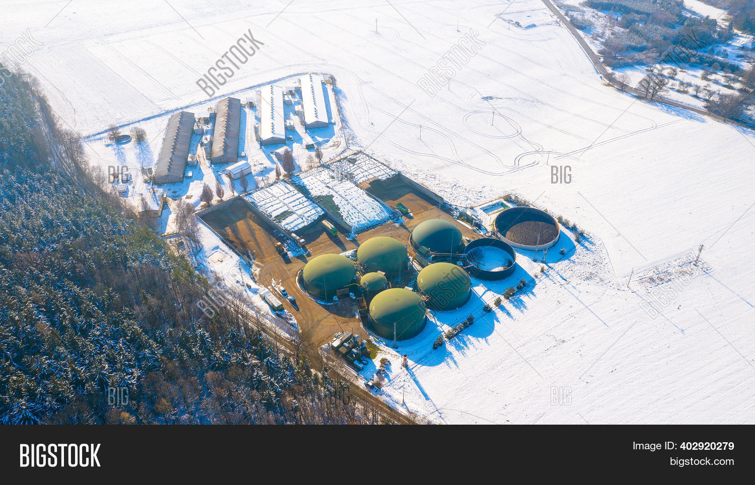 Imagen y foto Aerial View Biogas (prueba gratis) | Bigstock