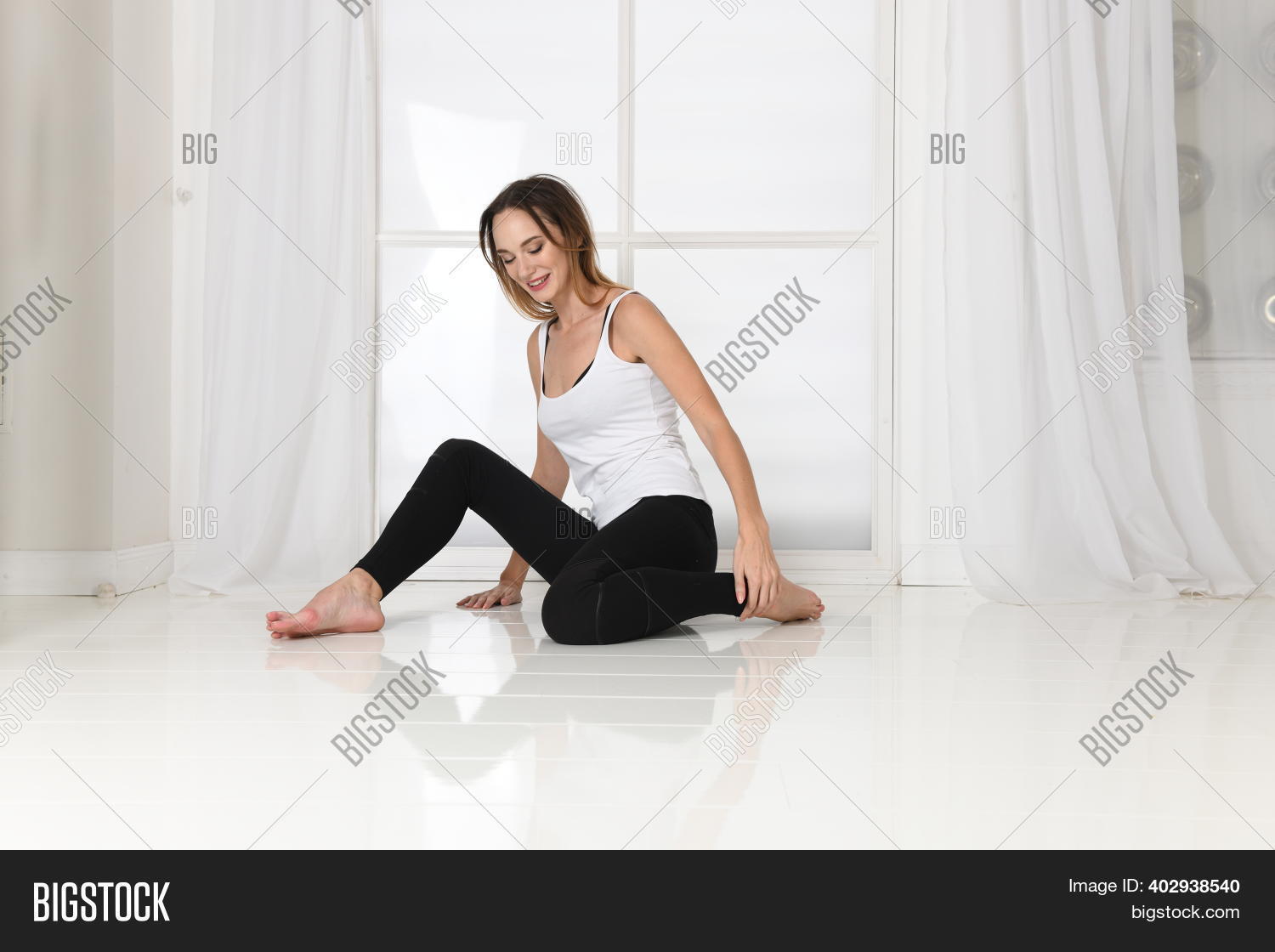 Woman Sitsa Girl Sits Image & Photo (Free Trial) | Bigstock